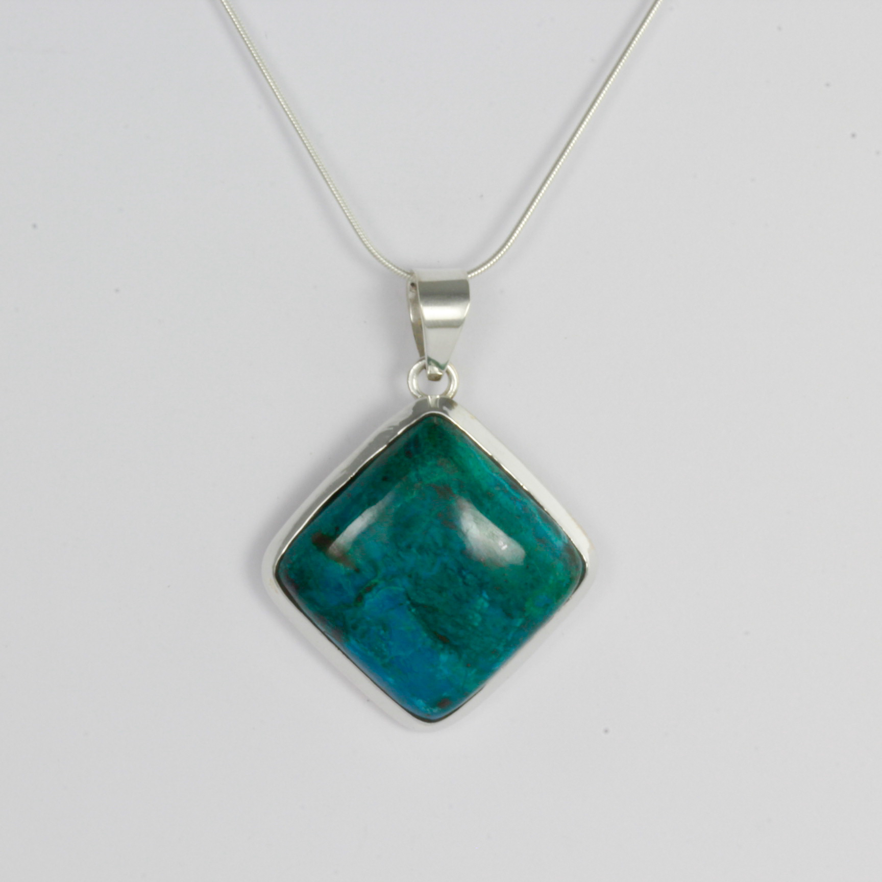 Pendentif moderne carré Chrysocolle - INCITATION
